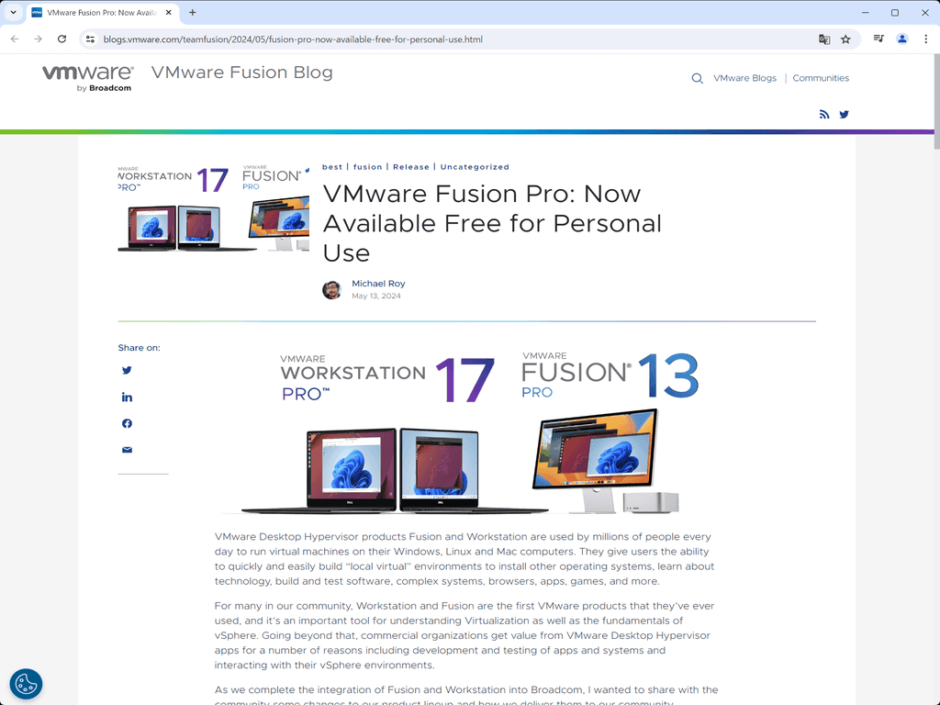 VMware Workstation Pro 17 のダウンロードとインストール (2024年12月追記) | アプつ