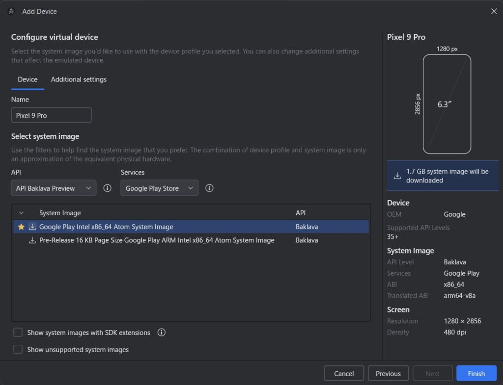 Android Studio Meerkat Canary版 と Android 16 Developer Preview 1 (Baklava Preview) | アプつ