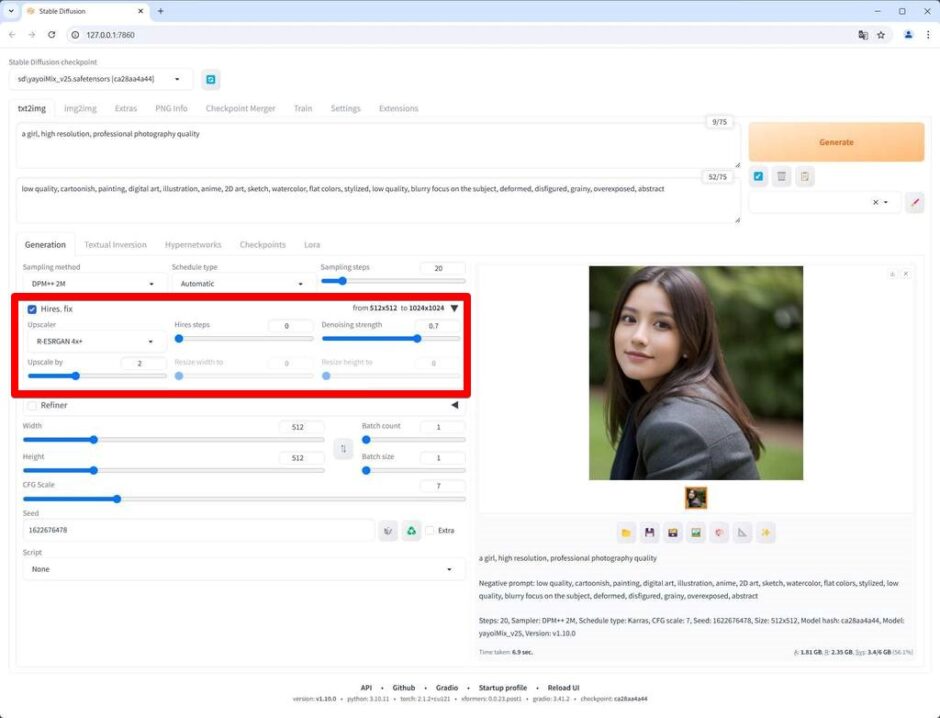 Stable Diffusion / Hires. fix での高解像度化を試してみた | アプつ