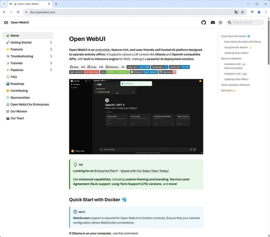Open WebUI をローカル PC にコマンド2つでインストールして、Ollama で使う (2025年3月) | アプつ