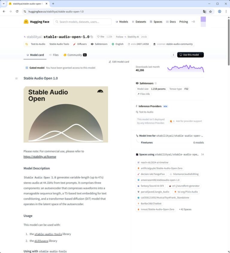 [音声生成AI] Stable Audio Open (Stability Matrix + ComfyUI / 2025年6月) | アプつ